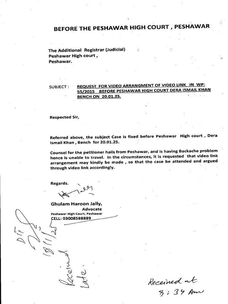 Video Link Application For 20.01.2025 A | PDF
