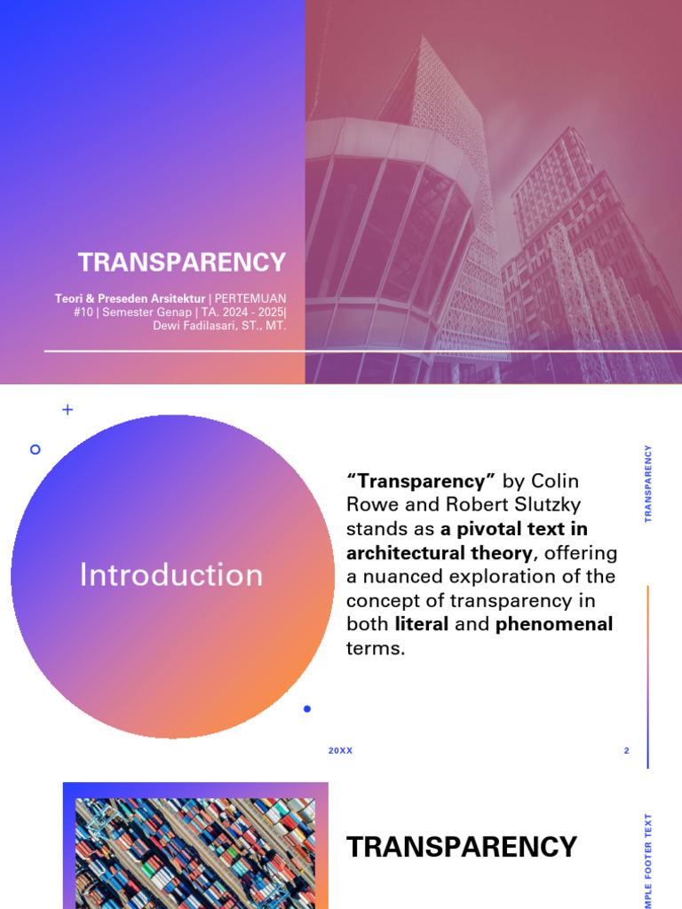 Exploring Phenomenal Transparency in Architecture | PDF | Space ...