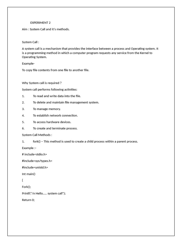 Experiment 2 | PDF | Computer File | Operating System