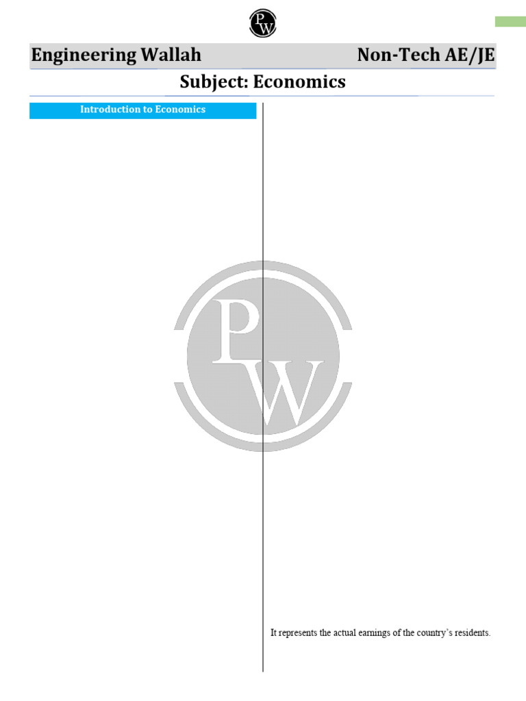 Economics Short Notes JE | PDF | Cost Of Living | Taxes