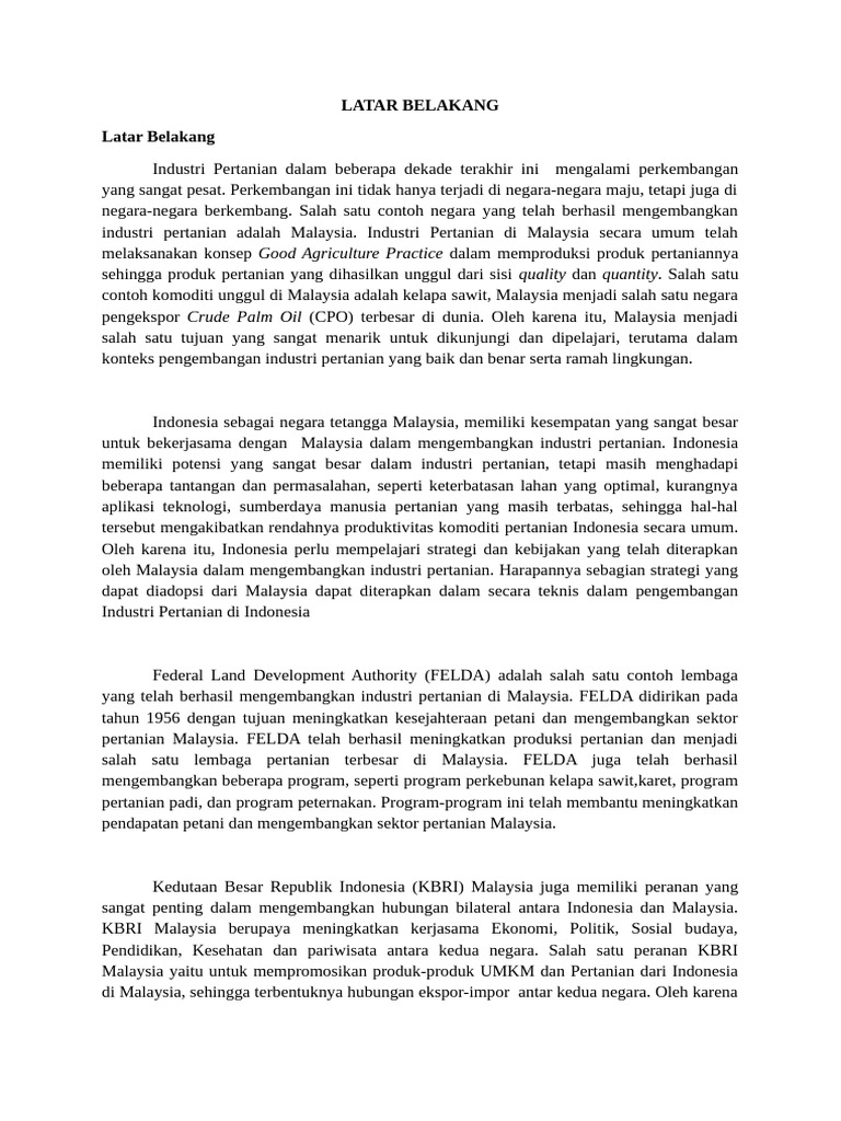 LATAR BELAKANG Fieldtrip | PDF