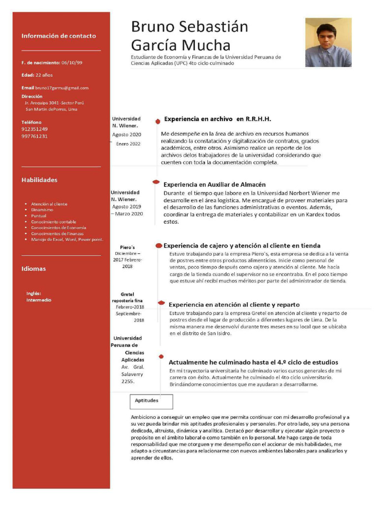 CV Bruno Sebastian | PDF