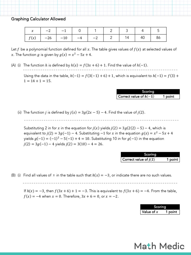 AP Precalc Unit 3 FRQ Solution | PDF | Function (Mathematics ...
