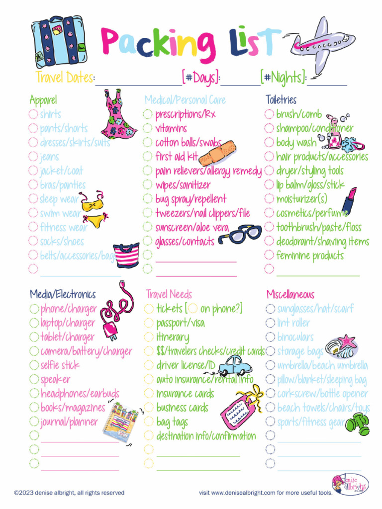 Denisealbright-Com DD Packing-List 2023 | PDF