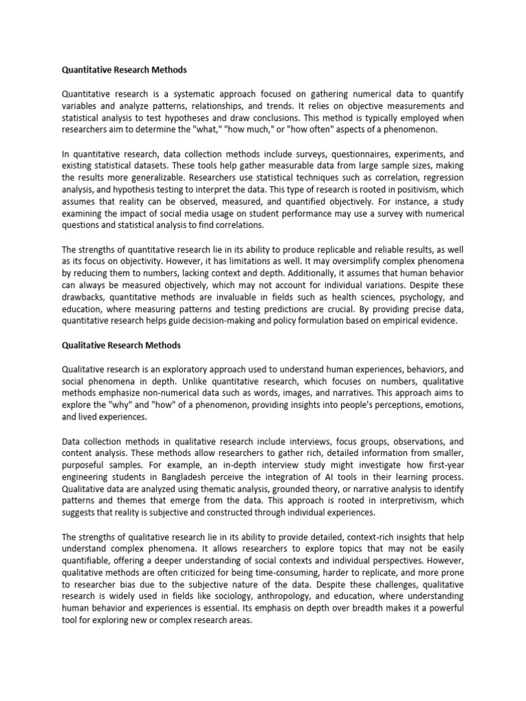 2 Quantitative Research Methods | PDF | Quantitative Research ...