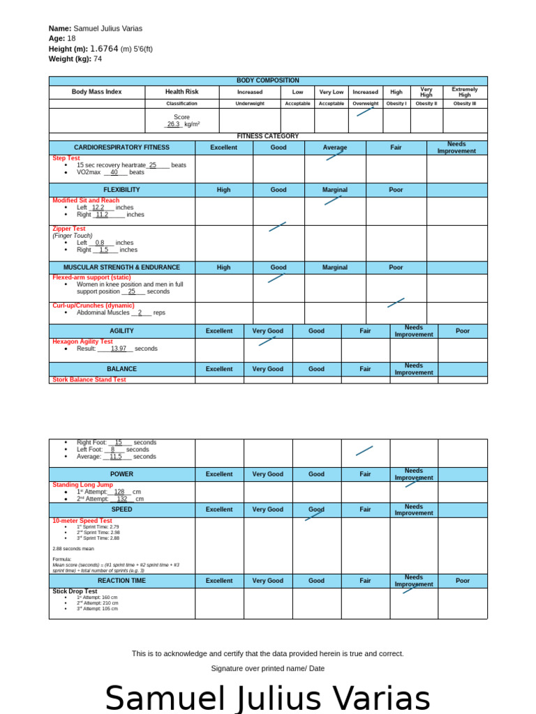 Varias - Samuel Julius - SW1 | PDF | Body Mass Index | Human Body