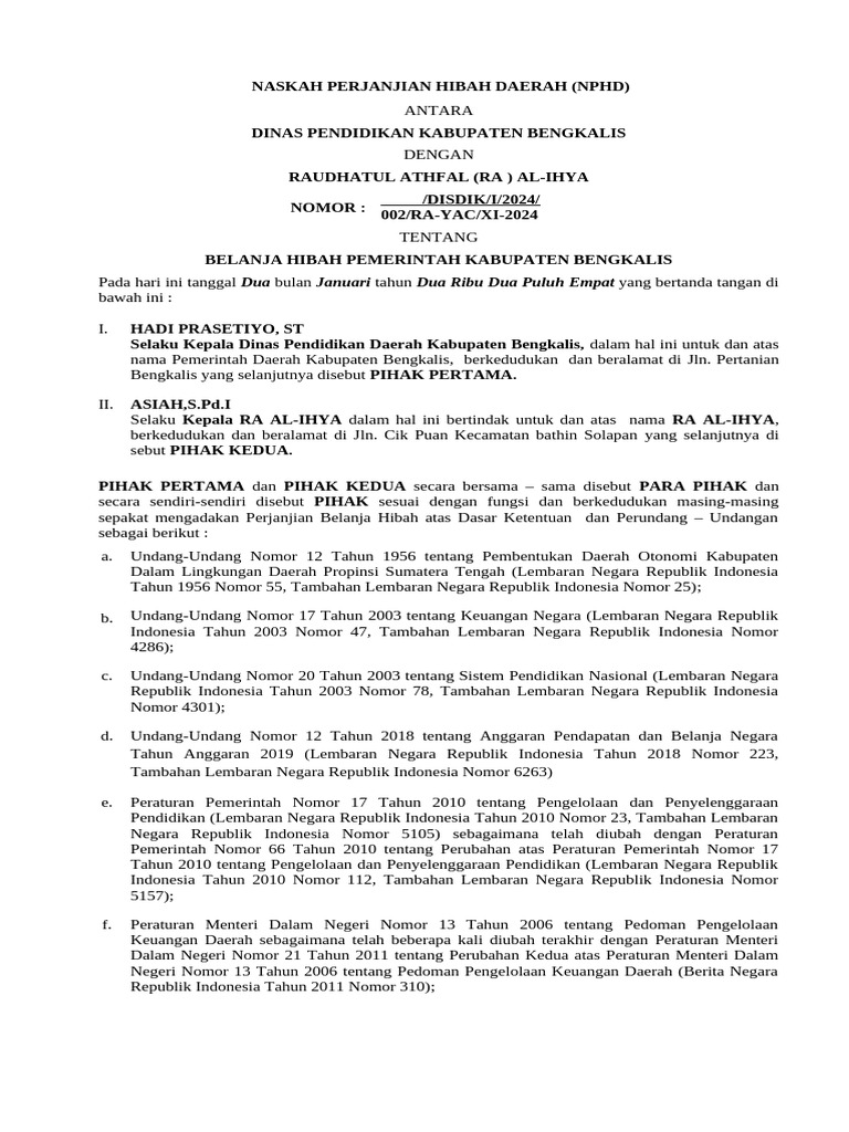 NPHD Tahun 2024 | PDF