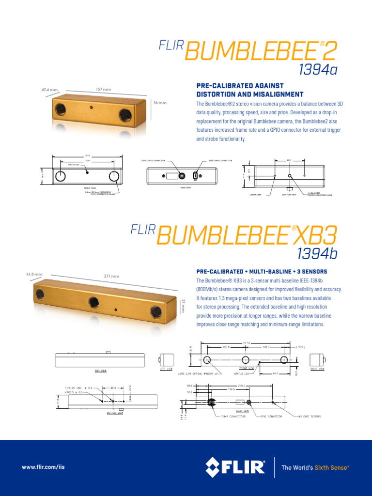 FLIR Bumblebee 2 & XB3 Camera Specs | PDF | Camera | Pixel