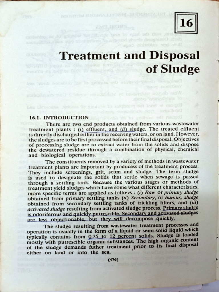 Sludge Treatment and Disposal | PDF | Sewage Treatment | Incineration
