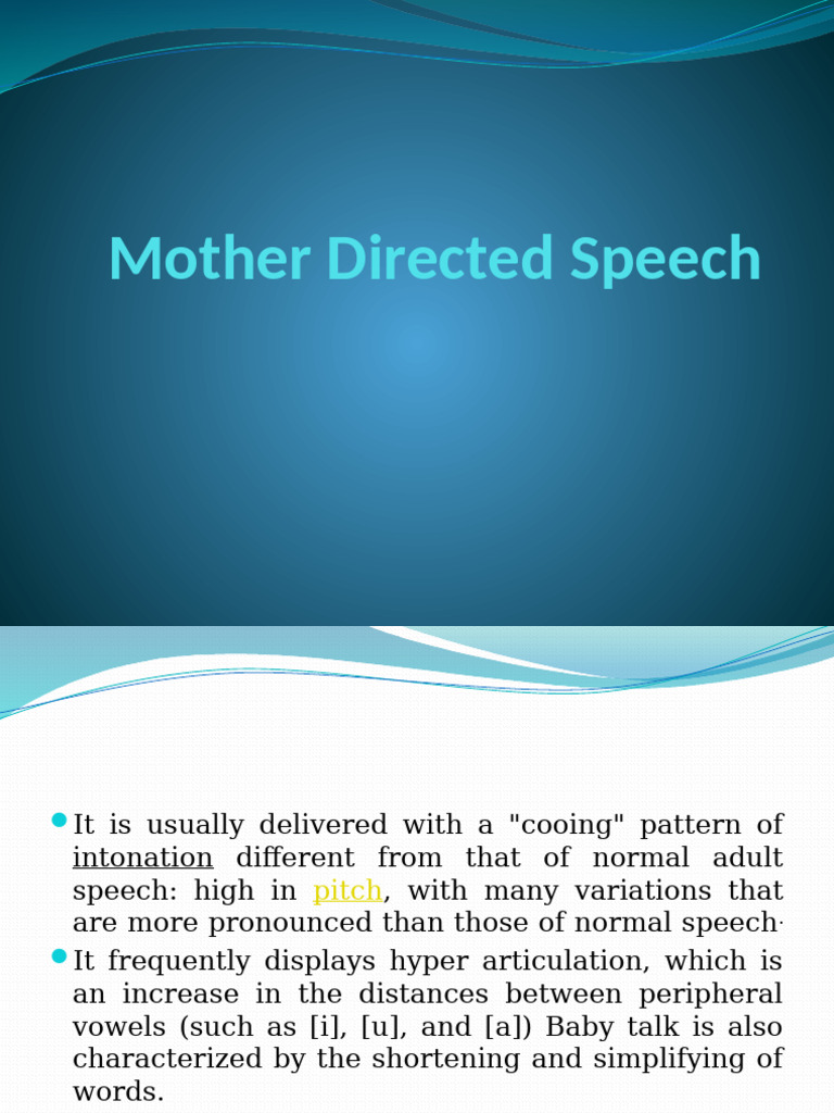 Child Directed Speech | PDF | Language Mechanics | Linguistics
