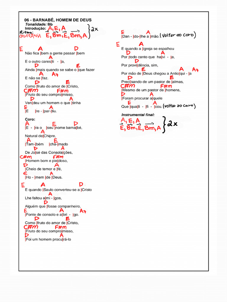 Barnabé - Cifra (Lá Maior) | PDF