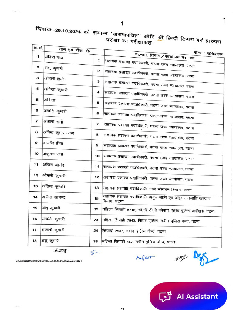 Hindi Tippani Result | PDF