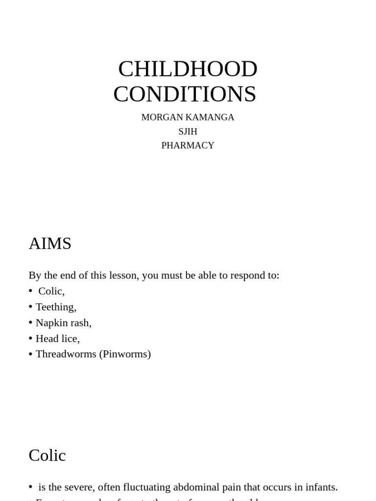 Childhood Conditions | PDF