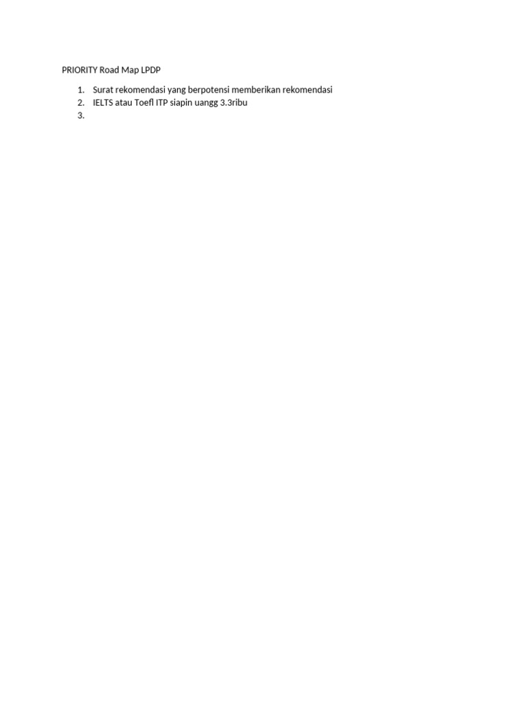 Priority Road Map LPDP | PDF