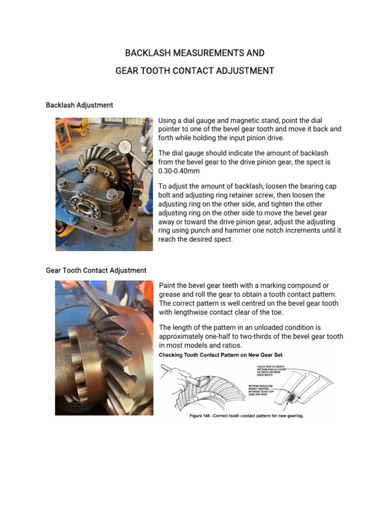 BACKLASH MEASUREMENTS VOLVO | PDF