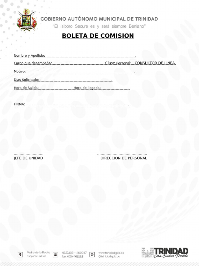 Boleta de Comisión y Designación de Personal | PDF