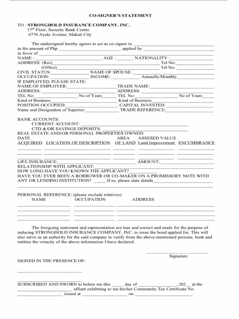 Co-Signer's Statement | PDF