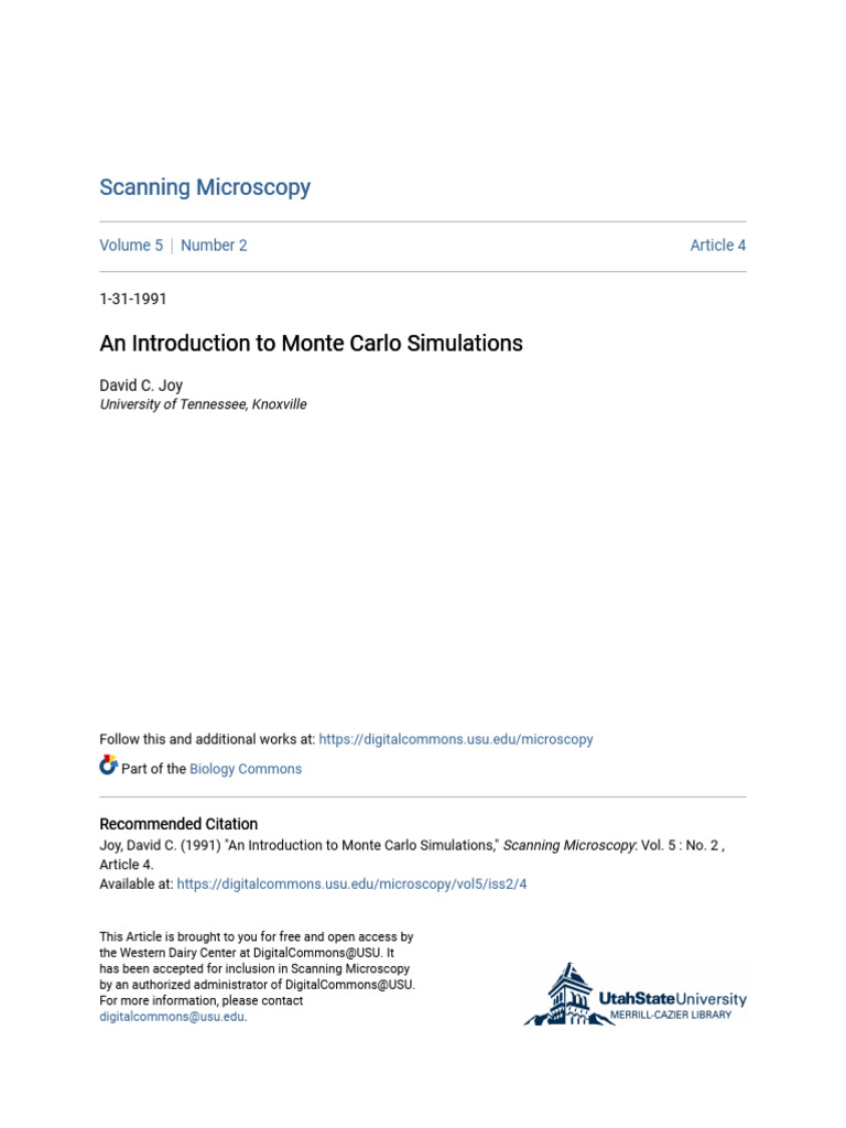 An Introduction to Monte Carlo Simulations | PDF | Scattering | Cross Section (Physics)