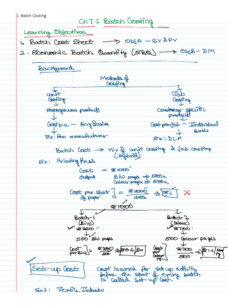 7 Batch Costing Notes | PDF