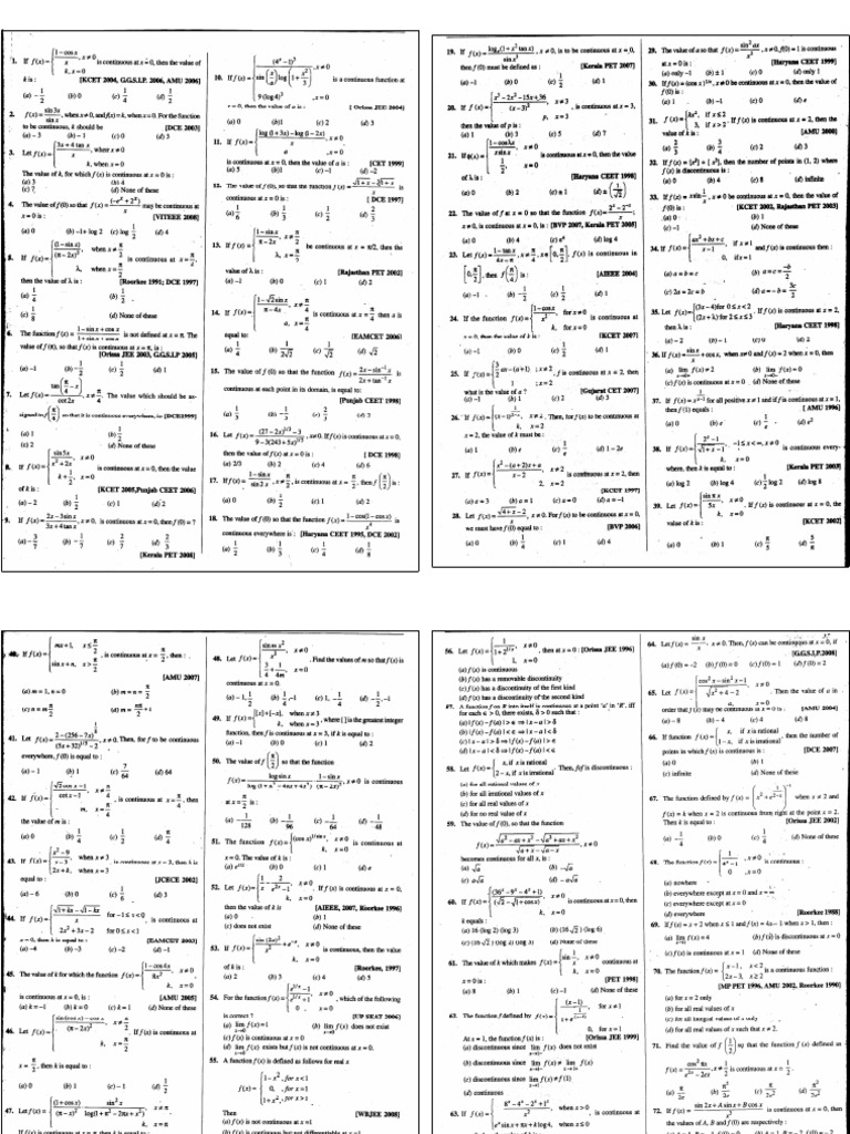 Continuity & Differentiability | PDF