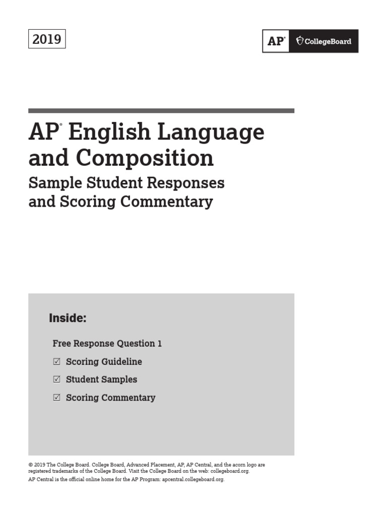 2019 AP English Language Scoring Guide | PDF | Essays | Wind Power