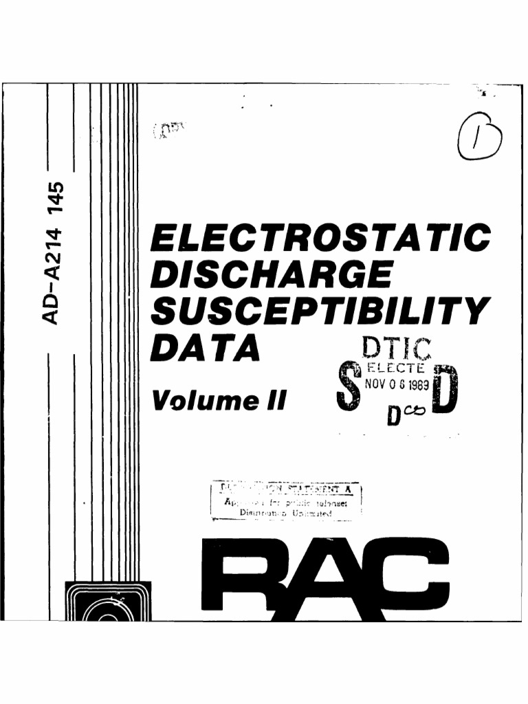 DTIC - ADA214145 Electrostatic Discharge Susceptibility Data. Volume 2 | PDF | Electrostatic ...