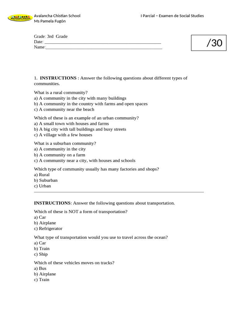 Social Studies 3RD Grade | PDF