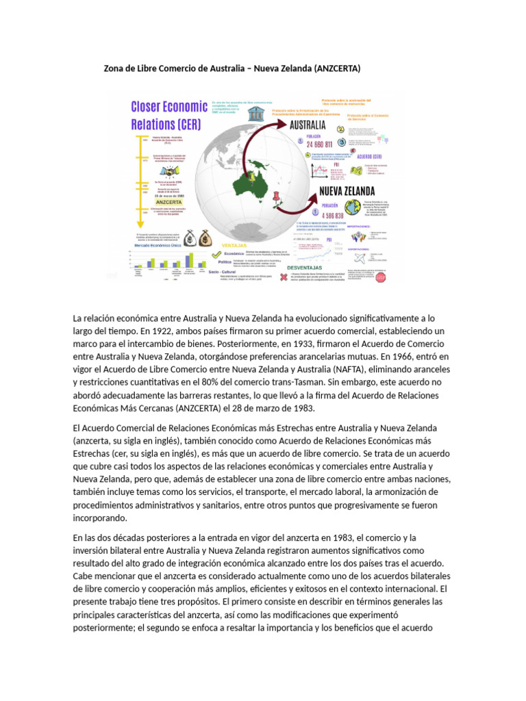 ANZCERTA: Libre Comercio Australia-Nueva Zelanda | PDF | Libre comercio ...