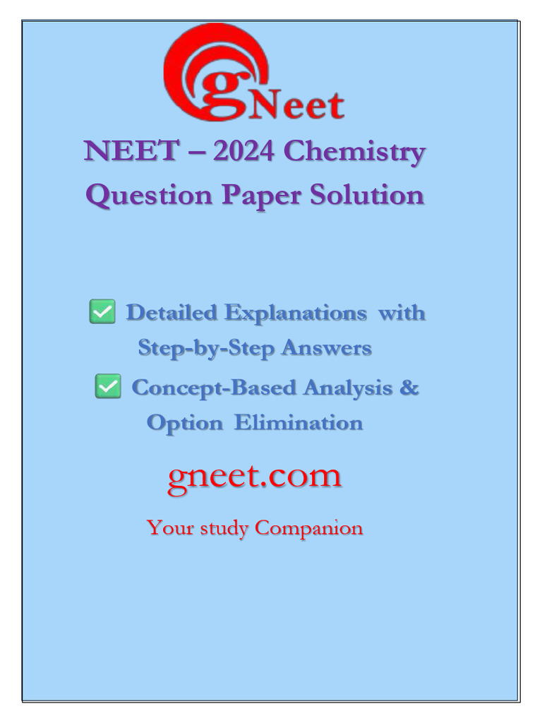 NEET 2024 Chemistry Solutions Guide | PDF | Coordination Complex ...