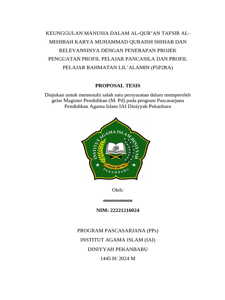 Contoh Proposal Tesis Koreksi 2 | PDF