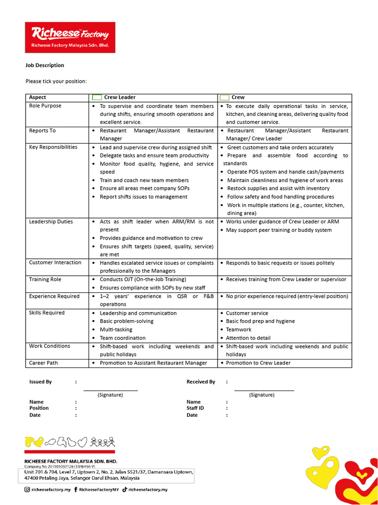 Crew Leader Job Responsibilities | PDF | Business