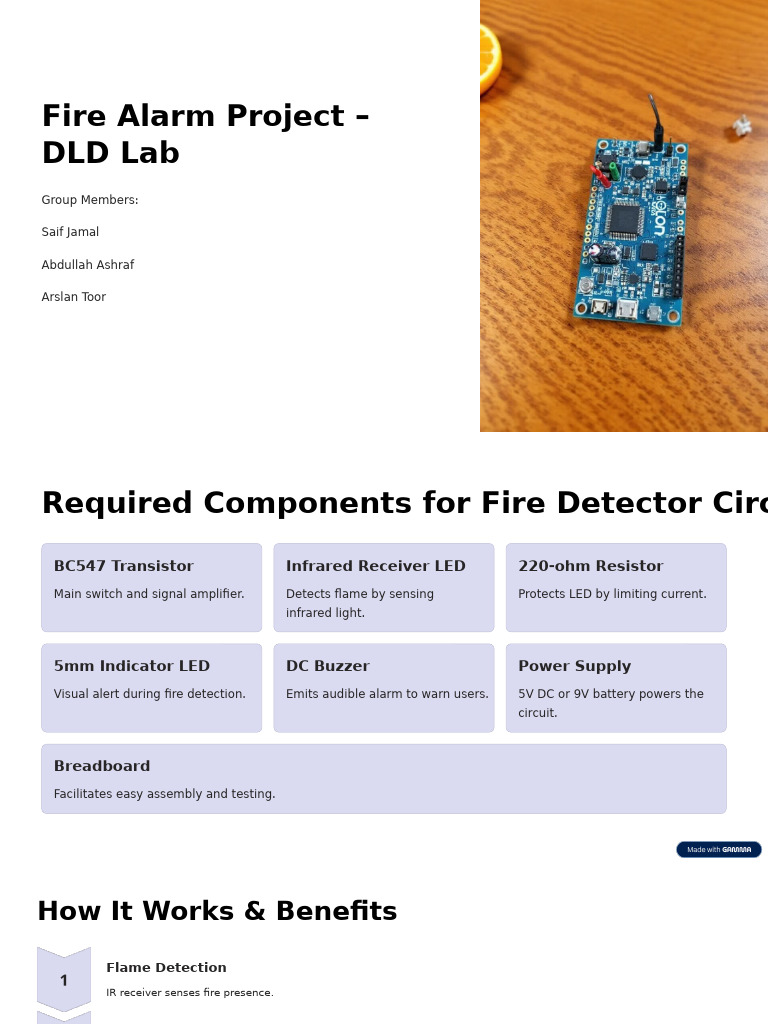 Fire Alarm Project DLD Lab | PDF