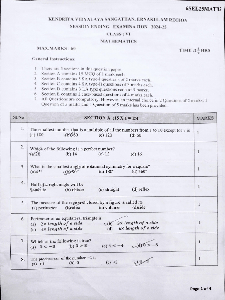 6 Maths SEE 2025 | PDF