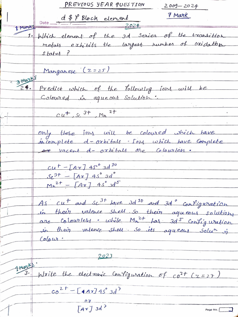 D and F Block Notes | PDF