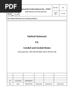 GI Conduit Installation Method Statement | PDF | Specification ...