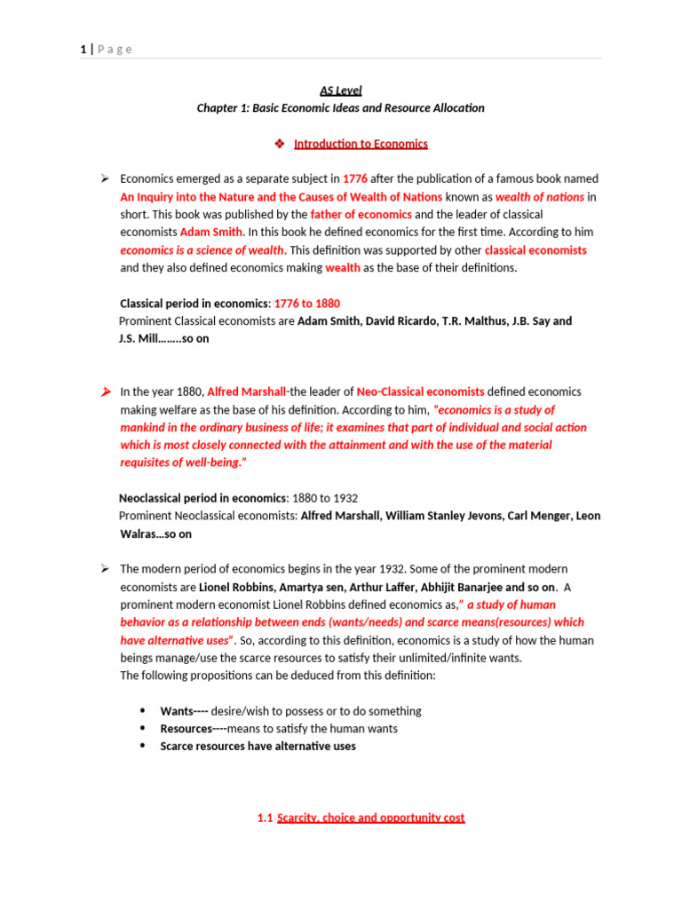 Economic Concepts and Resource Allocation | PDF | Microeconomics ...