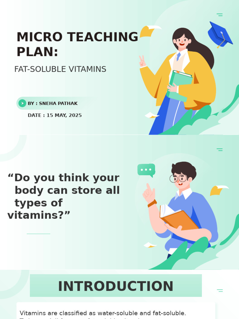 Micro Teaching On Vitamins.... Lesson Plan On Vitamins | PDF