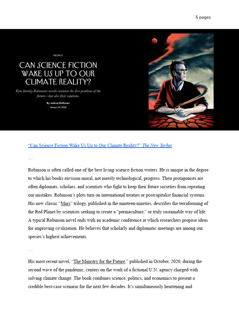 "Can Science Fiction Wake Us Up To Our Climate Reality?" Excerpt | PDF ...