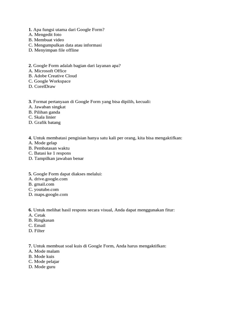 Soal Google Form | PDF
