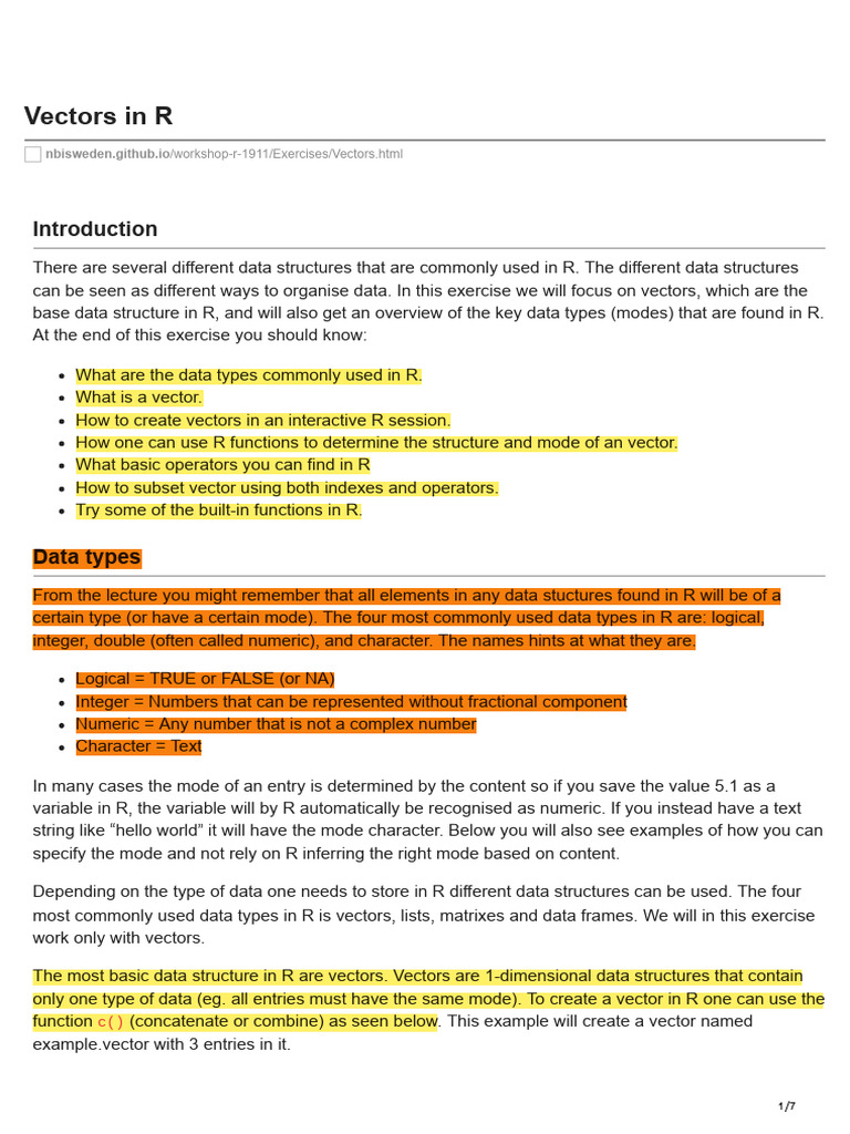 R-Lecture Merged 2020 2021 | PDF | Data Type | Computer Programming