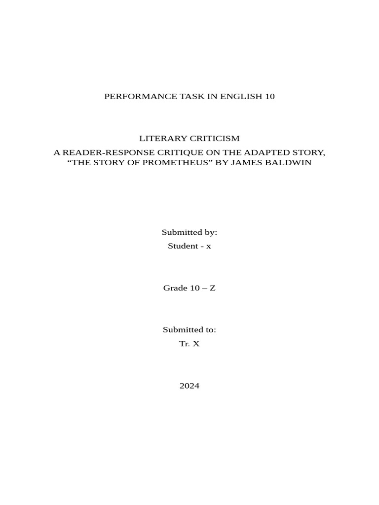 PETA - Literary Criticism "The Story of Prometheus" | PDF | Prometheus ...