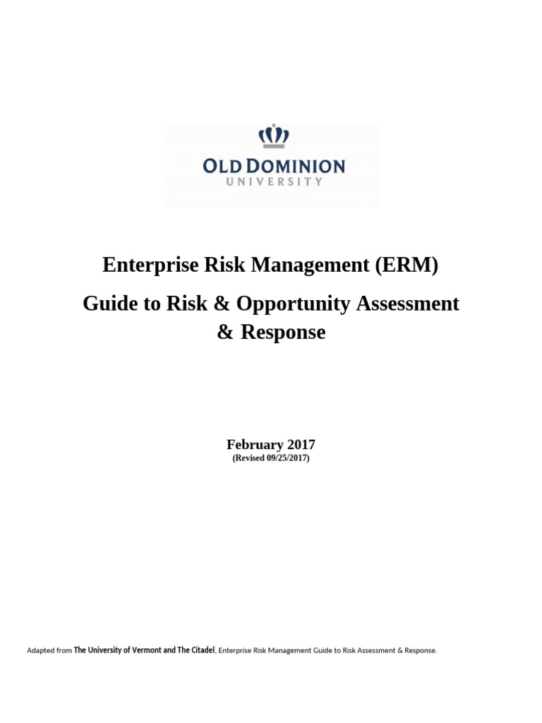 Erm Risk Opportunity Assessment Guide | PDF | Risk | Risk Management