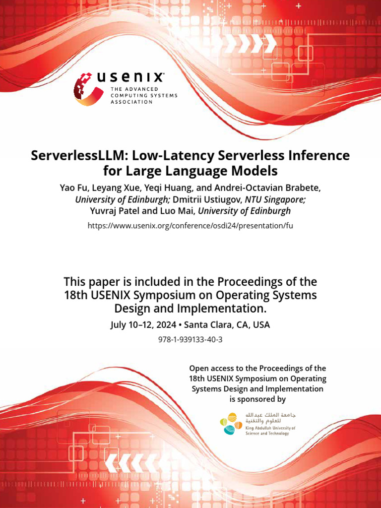 ServerlessLLM Low-Latency Serverless Inference For Large Language Models | PDF | Cache ...