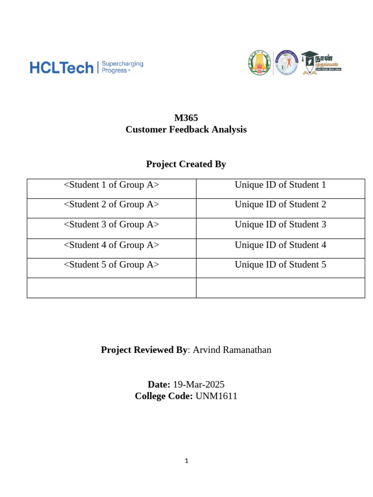 Naan Mudhalvan Project CRP - Questionaire On Cust Feedback | PDF | Analytics | Perception