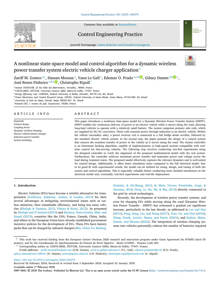 A Nonlinear State Space Model And Control Algorithm For A 2025