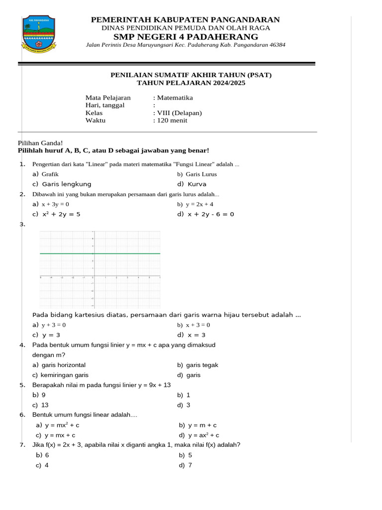 Soal Psat 24-25 Kls Viii Fix | PDF