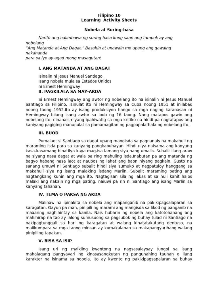 Nobela at Suring-Basa | PDF