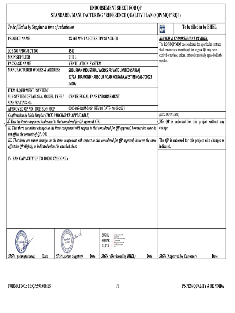 Sample Standard QAP | PDF