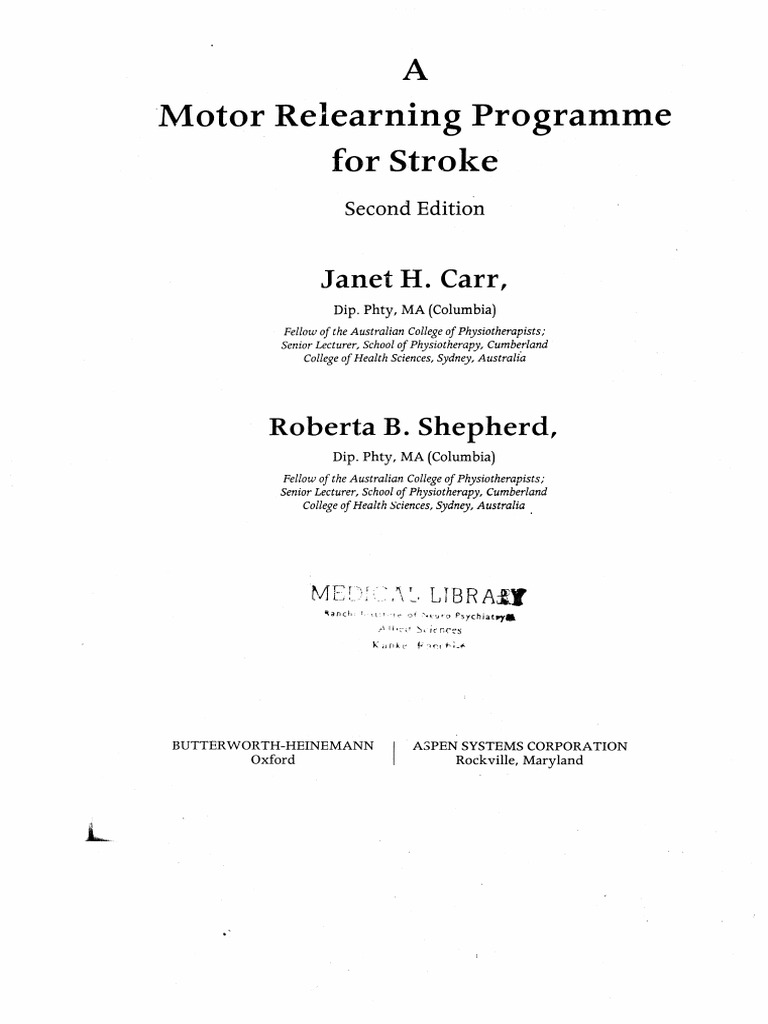 A Motor Relearning Programme For Stroke | PDF