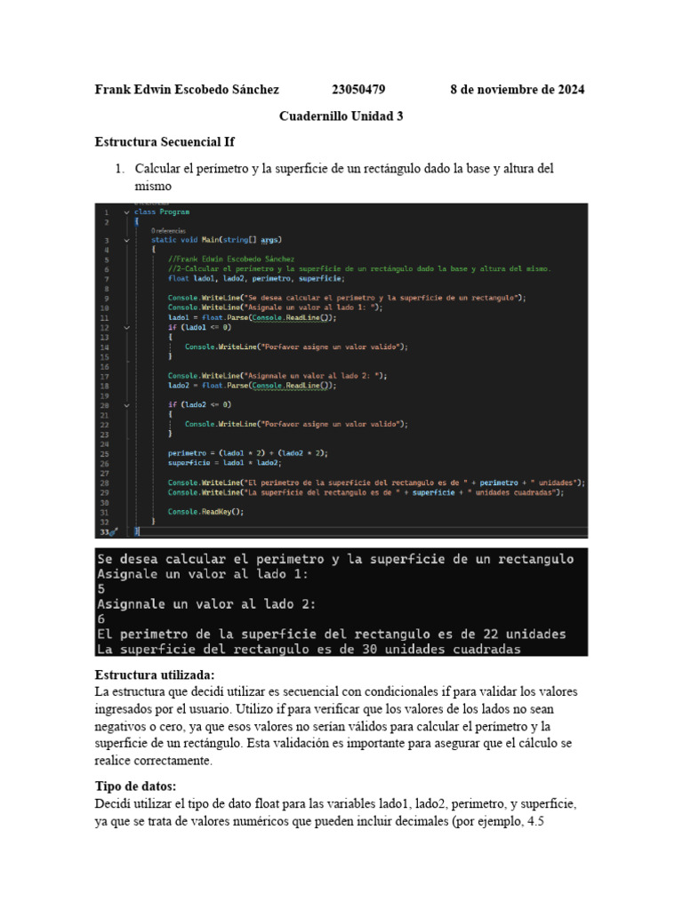 Cuadernillo Unidad 3 | PDF | Tipo de datos | Raíz cuadrada